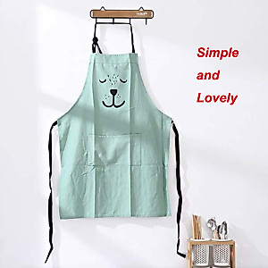 HILLHOME 2 Pack Cotton Adjustable Parent and Child Apron with Pockets Great Gift For Adult and Kid Baking,Painting,Mommy and Me Matching Set