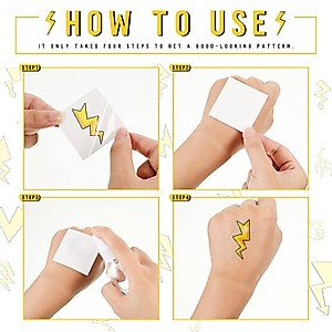 144 Pieces Lighting Bolt Tattoos Lightning Bolt Stickers Lightning Bolt Hand Temporary Tattoos Accessories Apparel Accessories for Birthday Party Favor Decorations,9 Styles