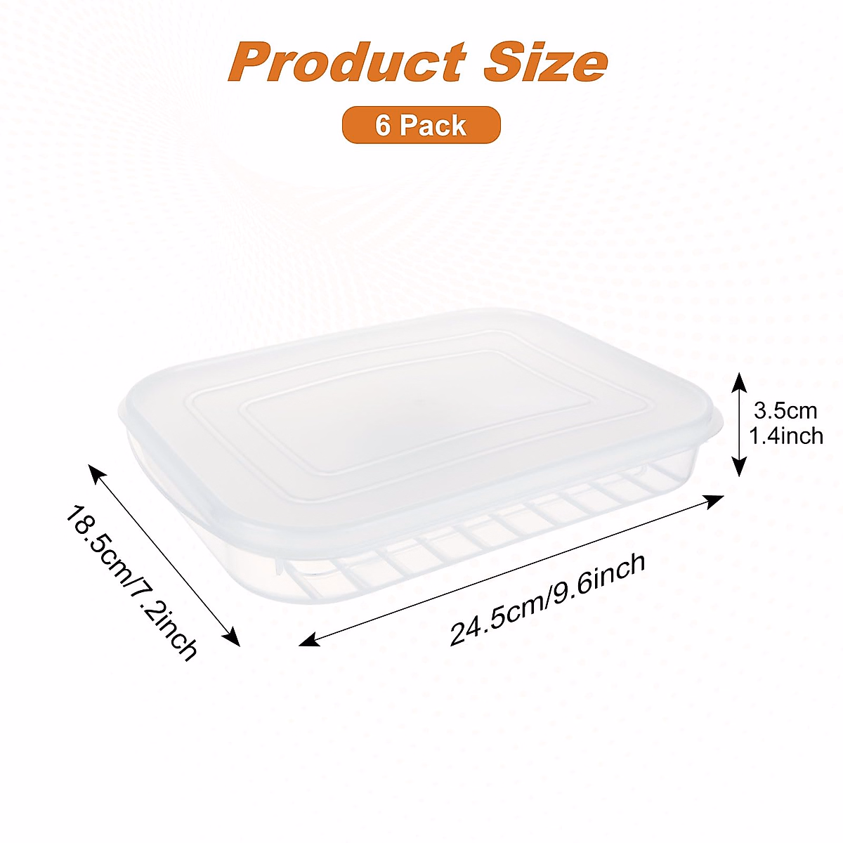 CYEAH 6 Pcs Bacon Keeper Plastic Deli Meat Saver with Lids, Bacon Keeper Airtight Cold Cuts Cheese Container for Refrigerator, Food Refrigerator Storage Box Shallow Low Christmas Cookie Holder