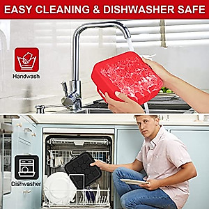 Air Fryer Silicone Pot, 2Pcs 8" Square Air Fryer Silicone Liners Food Safe Non Stick Air fryer Basket Accessories, Reusable Replacement of Parchment Liner Paper Fits 5.8QT or Bigger Square Air Fryer