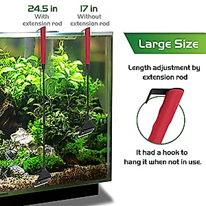 NEPTONION 24.5’’ Professional Algae Scraper, Aquarium Blade Cleaner with 10 Pcs Replaceable Blades Stubborn Algae, Suitable for Water Tank Size Above 30 Gallons