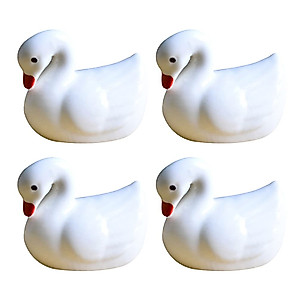 BESPORTBLE 4Pcs Swan Shaped Chopsticks Rest Rack Ceramics Spoon Knife Fork Stand Pen Holder Silverware Tableware Support for Table Restaurant Kitchen Ornament Assorted Color