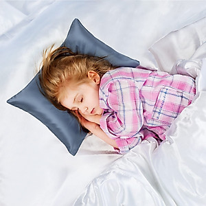 uxcell 2 Pack Silk Satin Pillowcase for Hair and Skin, Cool, Silky, Soft Breathable Pillow Cases Travel Size 14x20 Inch Sateen Pillowcase Slate Gray with Envelope Closure