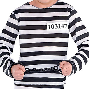 amscan Boys Mischief Maker Prisoner Costume - Small (4-6), White/Black