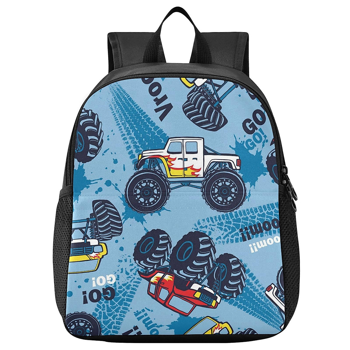 Naanle Kids Backpack for Girls Boys Monster Truck Cars Backpacks Bag Baby Rucksack for Kindergarten Elementary School