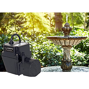 Little Giant 2E-38N-WG In-line/Submersible 300 GPH, 1/40 HP, 115 Volt Manual Small Oil-filled Aluminum Pump with 15-ft. Cord, Black, 502375