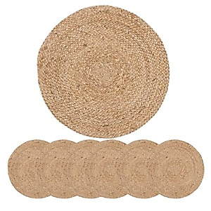 6 Pack Handwoven Jute 15" Placement Mat, by Westerly