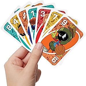 Mattel Games UNO Space Jam: A New Legacy Themed Card Game Featuring 112 Cards with Movie Graphics, Kid, Movie & Sports Fan Gift Ages 7 Years & Older.