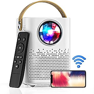 Laptop Projector WiFi Computer Projector Portable Video Outdoor Home Cinema HDMI 1080P/4K Support 8000L 120" Compatible with Smartphone Stick/PS4/USB/Tablet/Laptop/PC EXCEL PPT iOS Android V2-White