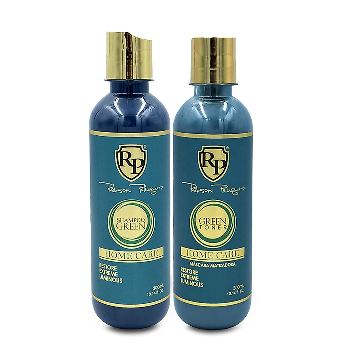 Robson Peluquero Kit Green Home Care Rp Restorer Extreme Luminous Shampoo 2x300ml/2x10.14 fl.oz