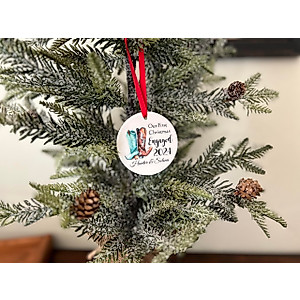 Engagement Ornament 2024, Our First Christmas Engaged, Personalized Tree Decoration, Western Couple Gift (Personalized)