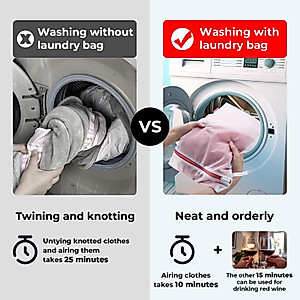 Lifnmybr 9 Pack Laundry Bag, Mesh Laundry Bags with Sturdy Zipper, Hanging Loop and Breathable Fine Net, Artisans Made Wash Bags for Lingerie, Delicates, Underwear, Pants, Shoes, Socks