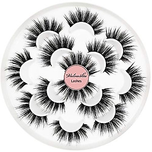 Veleasha Russian Strip Lashes and 5D Faux Mink Lashes ，Natural Lashes Wispy Fluffy False Eyelashes 2 Styles 2 Sets Pack