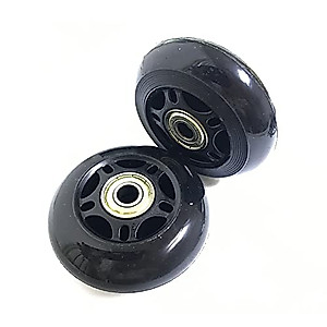 GSHFIGHTING Black Luggage Suitcase Replacement 2 Wheels Sets 70mm x 24mm x 8mm/2.75" x 0.94" x 0.31" Axles 40mm/1.57" Inline Skate Wheels Replacement Wheel with Bearings ABEC 608zz