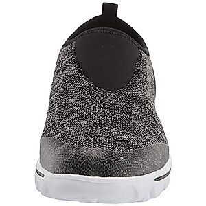 Propet Women's TravelActiv Slip-On Sneaker, Black Heather, 8.5 X-Wide US