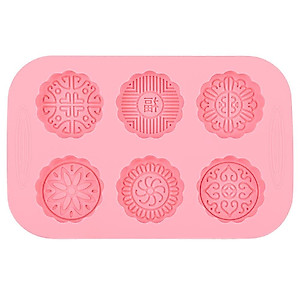 Mooncake Mold, 6 Slots Mooncake Mold, Food Grade Silicone for Cookies Make Good Looking Moon Cakes
