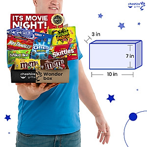 Movie Night Basket Gift Set – with Candy Variety Pack, Movie Trays, Movie, Movie Snacks & Popcorn Gift Set – Gift Baskets For Families by Cheshire Gifts
