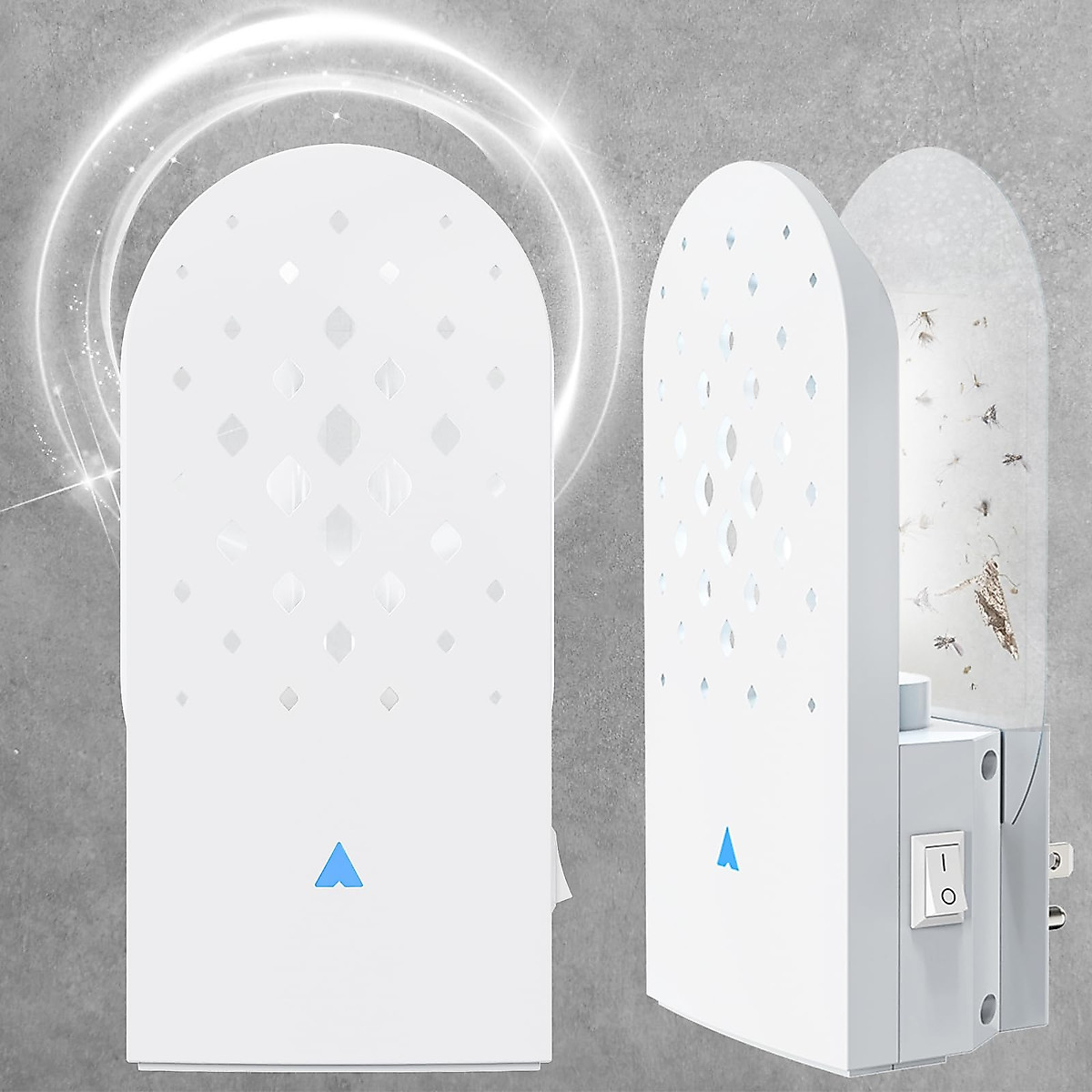 Stingmon Fruit Fly Traps for Indoors, Plug-in Fly Trap Indoor with UV Light, Flying Insect Trap Mosquito Catcher Killer for Gnat, Moth, Flies with 5 Pcs Glue Boards