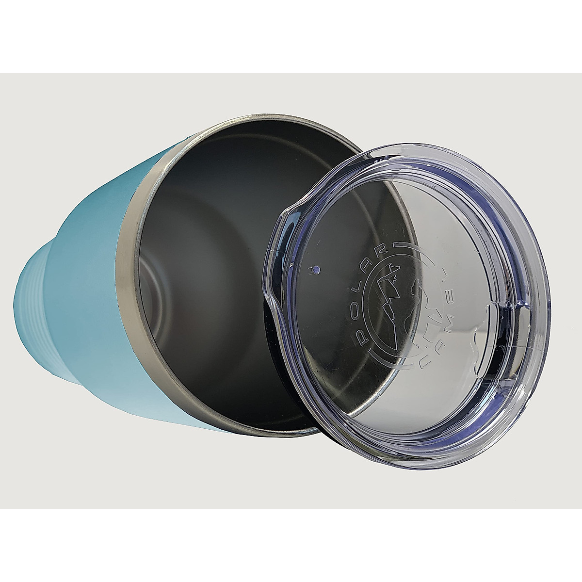 LaserGram 30oz Vacuum Insulated Tumbler Mug, Lion Head, Personalized Engraving Included (Light Blue)