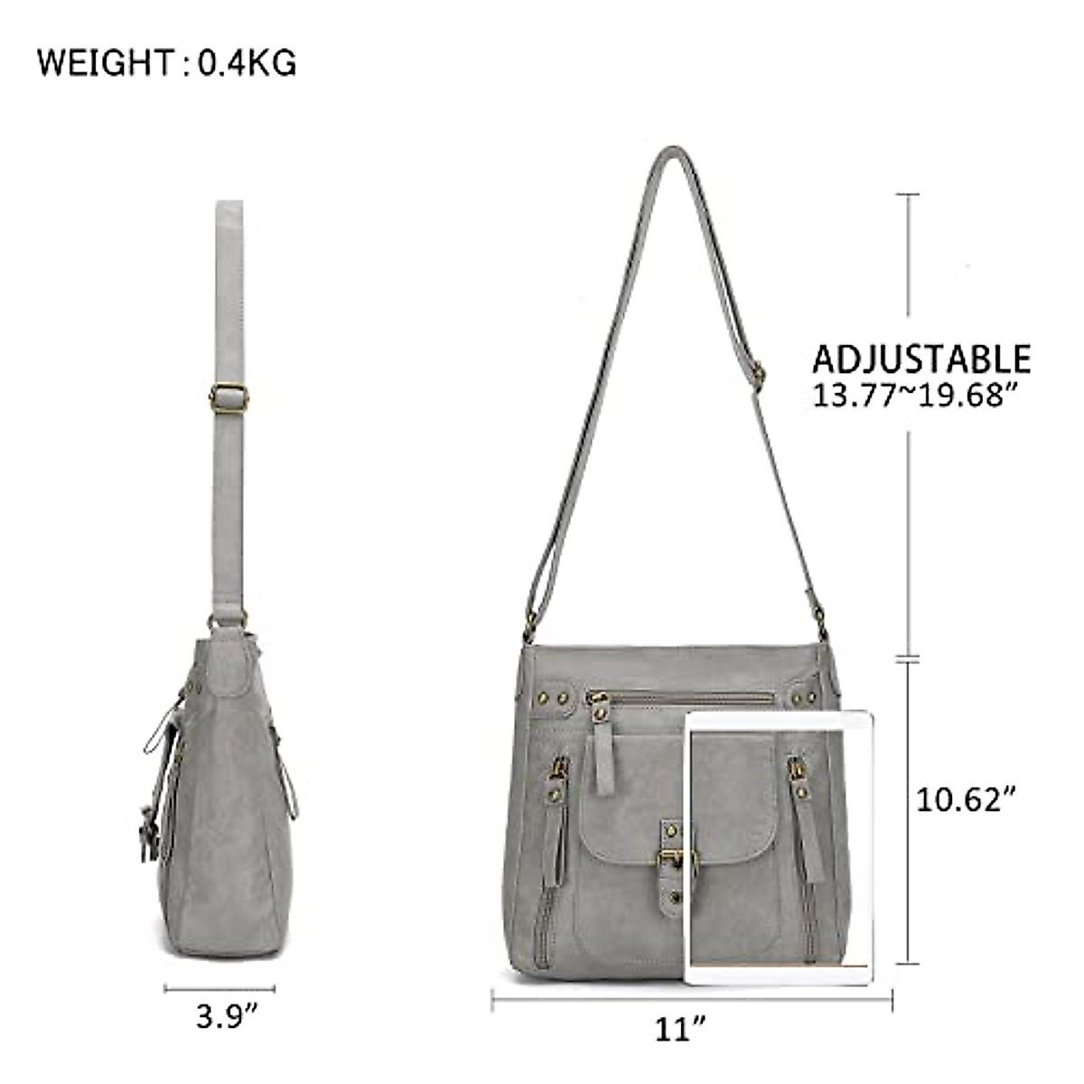 KL928 Crossbody Bags for Women Shoulder Purses and Handbags, Grey
