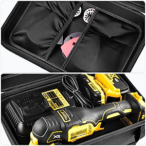 Case Compatible with DEWALT 20V MAX XR Oscillating Multi-Tool DCS354B/ DCS356B, Large Carrying Storage Box Fits for DEWALT 20V MAX XR Battery & Charger,Blades,Sanding Pads and Accessories (Box Only)