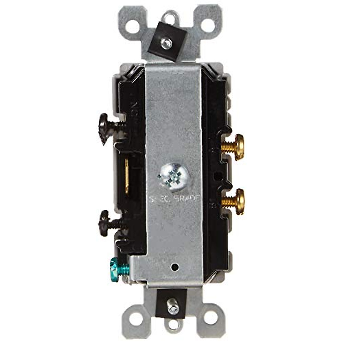 Leviton 5634-GY 15 Amp, 120/277 Volt, Decora Brand Style Single-Pole, AC Combination Switch, Commercial Grade, Grounding, Gray