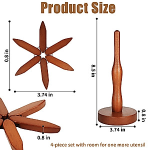 Wooden Trivets for Hot Dishes, Tree Shape Trivet Set, Foldable Kitchen Wooden Trivets, Tree Coaster for Hot Dishes、Pot、Bowl、teapot、hot Pot Holders (4 Piece-Walnut)