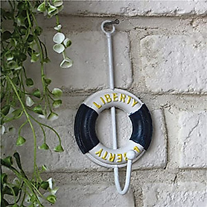 Cabilock 12pcs Kitchenrandom Lifebuoy Iron Coat Decorations Random Decor Hanger Star Decoration or Nautical Rustic Hat Metal Towel Wall Hanging Beach Mediterranean Hooks Key Sea Themed