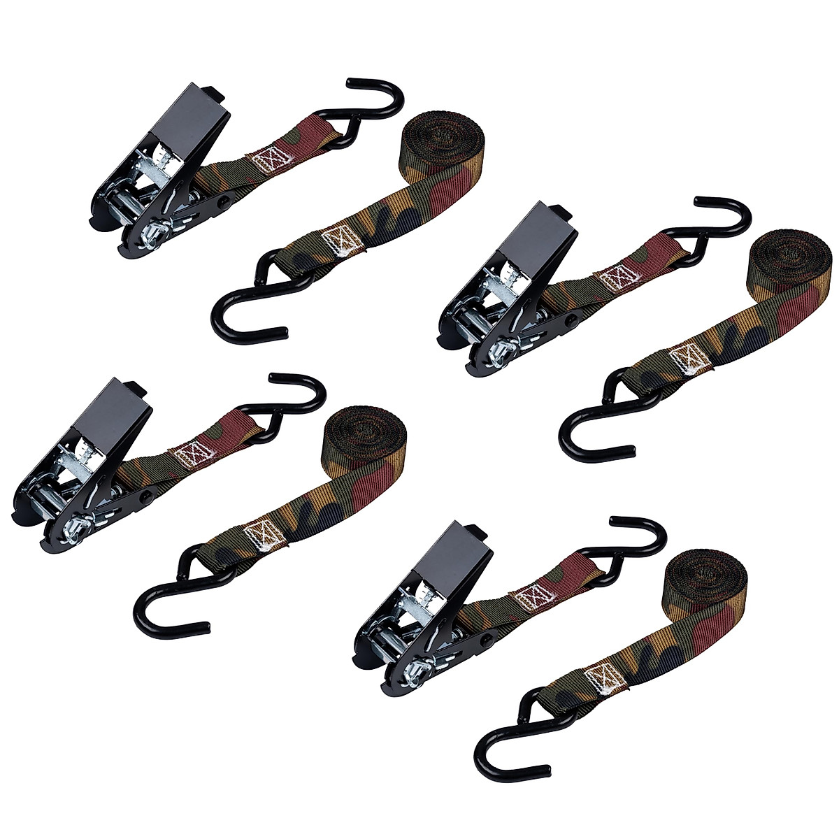 HAMPTON PROD Keeper 03508-V Camo 4PK 8' Ratchets, 400 lbs Working Load Limit