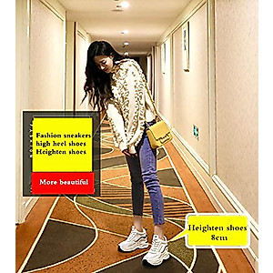 AINIFU Heightening Sneakers for Women White Running Shoes Walking Shoes Outdoor Casual Footwear（Heightening 3.2 inch）