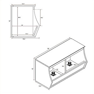 Hawthorne Collections Stackable 2-Bin Storage Cubby in White