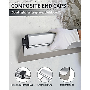 Skimming Blade, Firecore 24 Inch Drywall Tools Aluminum Housings, Stainless Steel Skim Coating Blade Knockdown Texture Knife, Smoothing Spatula for Drywall Repair Plaster Walls Wall-Board Sheetrock