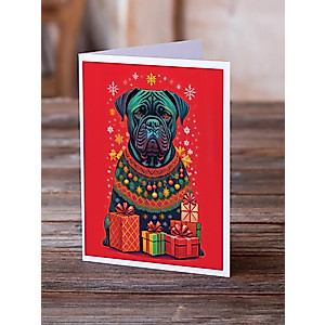 Caroline's Treasures DAC3064GCA7P Cane Corso Holiday Christmas Greeting Cards Pack of 8 Blank Cards with Envelopes Whimsical A7 Size 5x7 Blank Note Cards