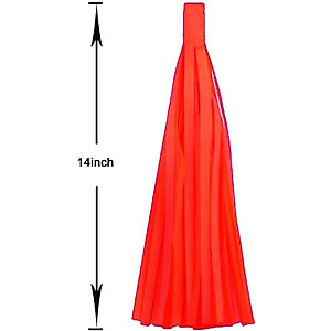 Rose red Pink and Orange Tassel Garland Banner Paper Tassels for Party Decorations,Pack of 15