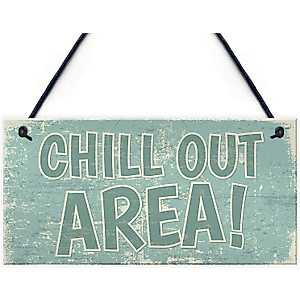 Baobab's Wish New Wood Sign 10x5 Inch Chill Out Area Hot Tub Man Cave Shed for Home Decor Garden Yard Signs Wall Sign Plaque Farm House Gifts