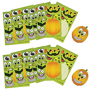 The Dreidel Company Halloween Pumpkin Decorating Face Stickers Make Jack-O-Lantern Sticker Face, Great for Arts and Crafts, Party Favors (12-Pack (Approx 240 Stickers))