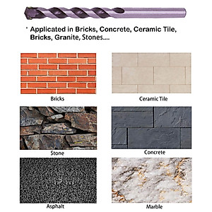 Masonry Drill Bit Set 3/16 Inch 10Pcs Carbide Tip Black/White Drill Concrete Rock