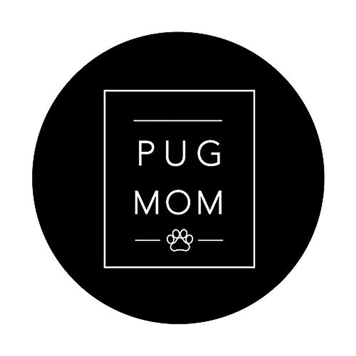 Cute Pug Lover Dog Mom Gift, Minimalist Pug Dog Mom PopSockets Swappable PopGrip