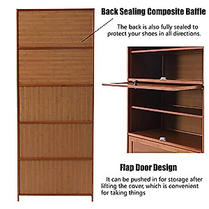 DYRABREST 10-Tier Shoe Organizer Cabinet with Cover Wood Shoe Cabinet Shoe Rack Tiered Storage with Sophisticated Handle and Extra Storage Platform for Home (10-Tier 70cm)