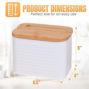 Jovai Brands Recipe Box - Metal Organization Tin Includes Blank Cards & Interior Dividers - Classic Neutral Style White Metallic Decorative Holder - Thick Card Stock - Perfect Organizer Gift Set