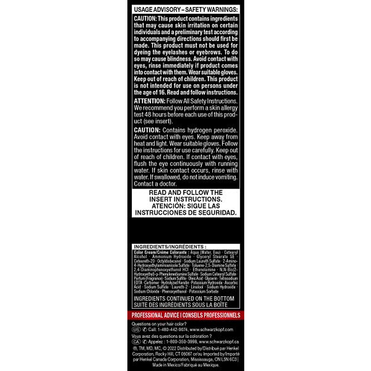 Schwarzkopf Keratin Color Permanent Hair Color Cream, 3.11 Deep Dark Blue