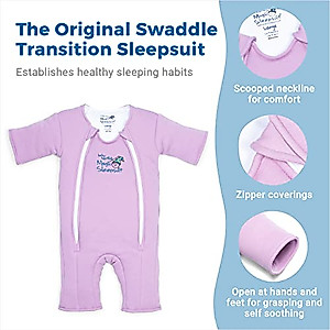 Baby Merlin's Magic Sleepsuit - 100% Cotton Baby Transition Swaddle - Baby Sleep Suit - Cream - 6-9 Months