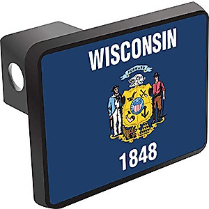 Wisconsin State Flag Trailer Hitch Cover