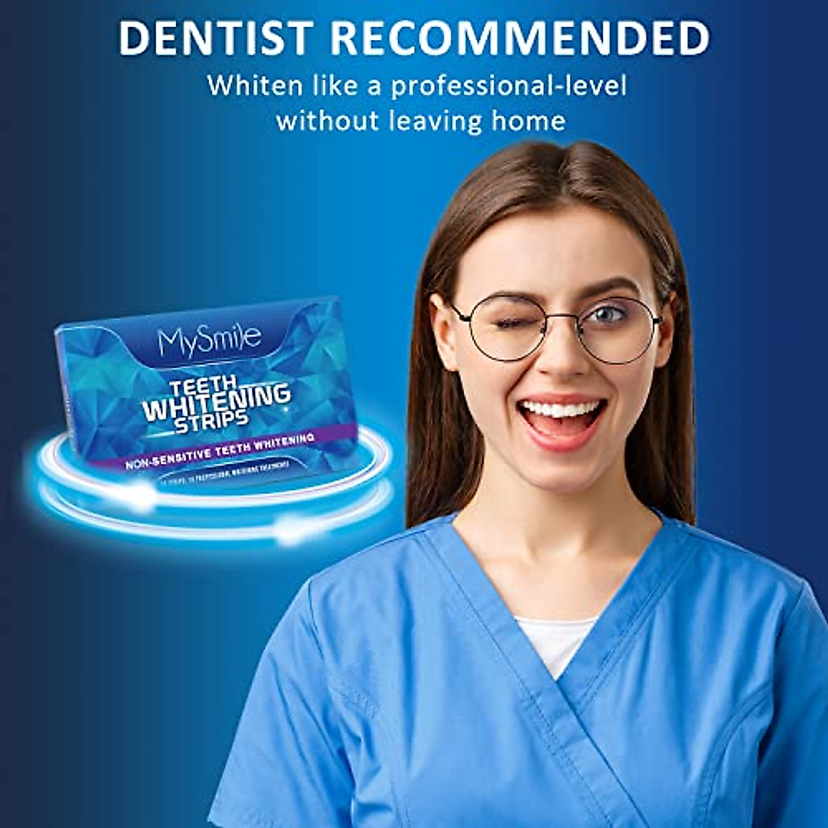 MySmile Teeth Whitening Strips 14 Treatments, 28 White Strips for Teeth Whitening, Non-Sensitive Whitening Strips for Tooth Whitening, Helps to Remove Smoking Coffee Soda Wine Stain, 10 Shades Whiter