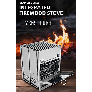 VENS LUEE Notebook Charcoal BBQ Grill Multifunctional Barbecue Camping Stove Tabletop Smoker Folding For Picnic, Camping, Hiking, Traveling, Outdoor Indoor (Style 4)