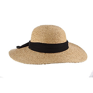 Scala Women's Big Brim Raffia Hat, Natural, One Size