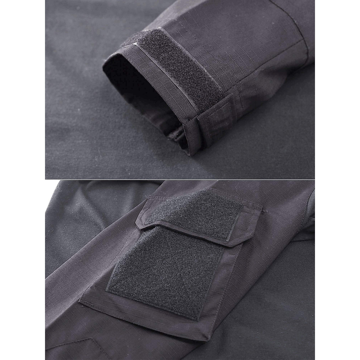 LiliChan Tactical Shirts for Men Long Sleeve Military Shirt Outdoor Shirt Tactical Combat Shirt with ZipperGrey, US L(fit chest:38"-41")