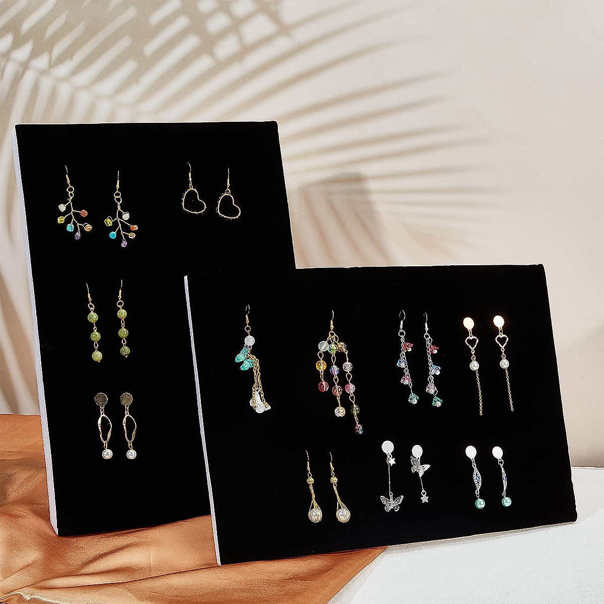 PH PandaHall 3pcs 13x9 Black Jewelry Foam Insert Ring Earring Display Pad Tray Sponge Pad for Jewelry Boxes Trays Display Showcase Storage