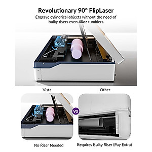 WECREAT Vista 10W Laser Engraver with 9-in 1 Rotary, Compact Diode Desktop Laser Engraving Machine with Smart HD Camera for Beginners DIY Hobbyist Wood Leather Acrylic Metal Jewelry Gifts Making