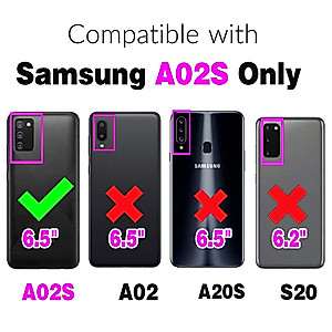 FDCWTSH Compatible with Samsung Galaxy A02S Wallet Case Wrist Strap Lanyard Leather Flip Cover Card Holder Stand Cell Accessories Phone Cover for Glaxay A 02s Galaxies M02s SM-A025V Women Men Grey